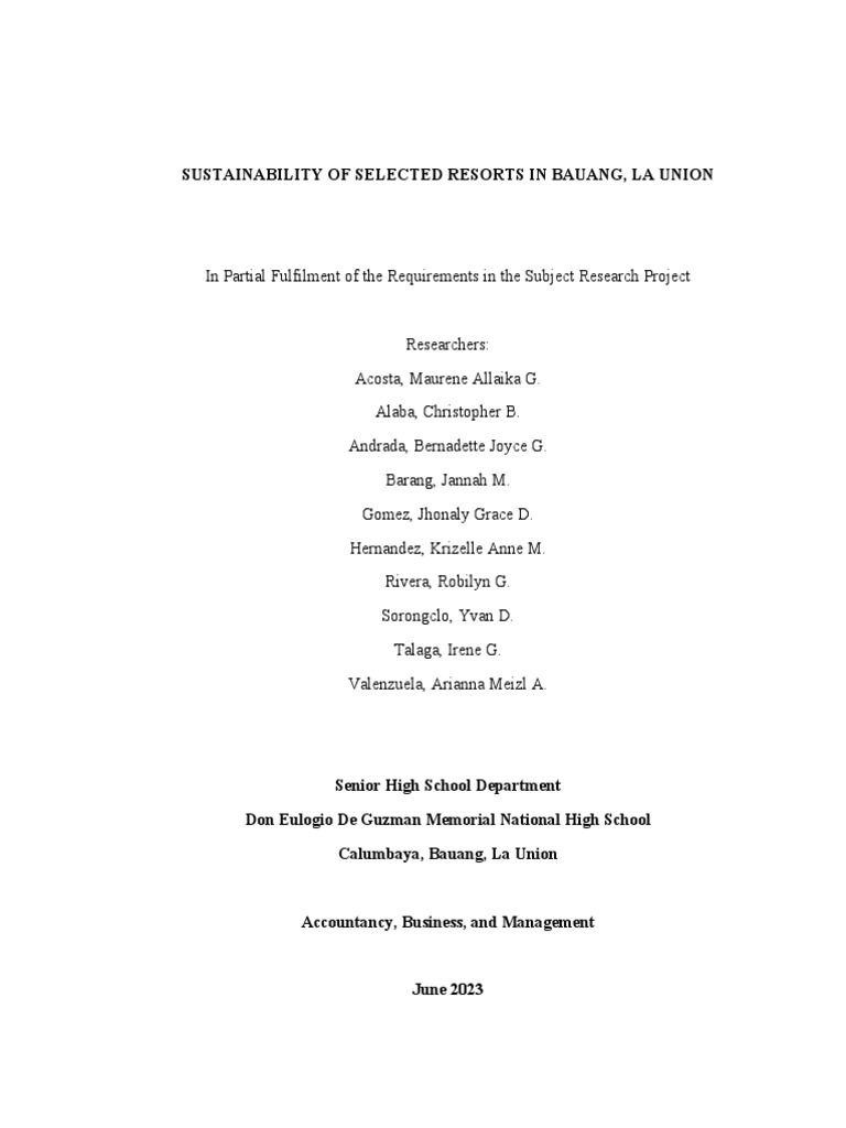 Resort Sustainability Insights | PDF | Science & Mathematics