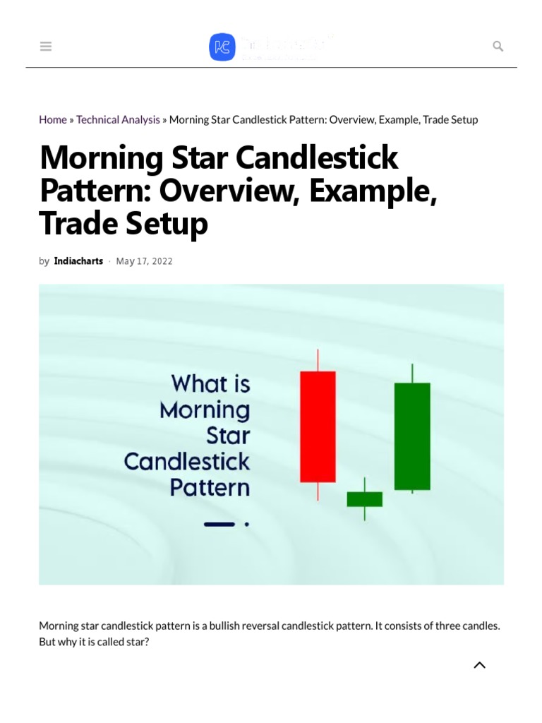 Morning Star Candlestick Pattern - Overview With Example | PDF