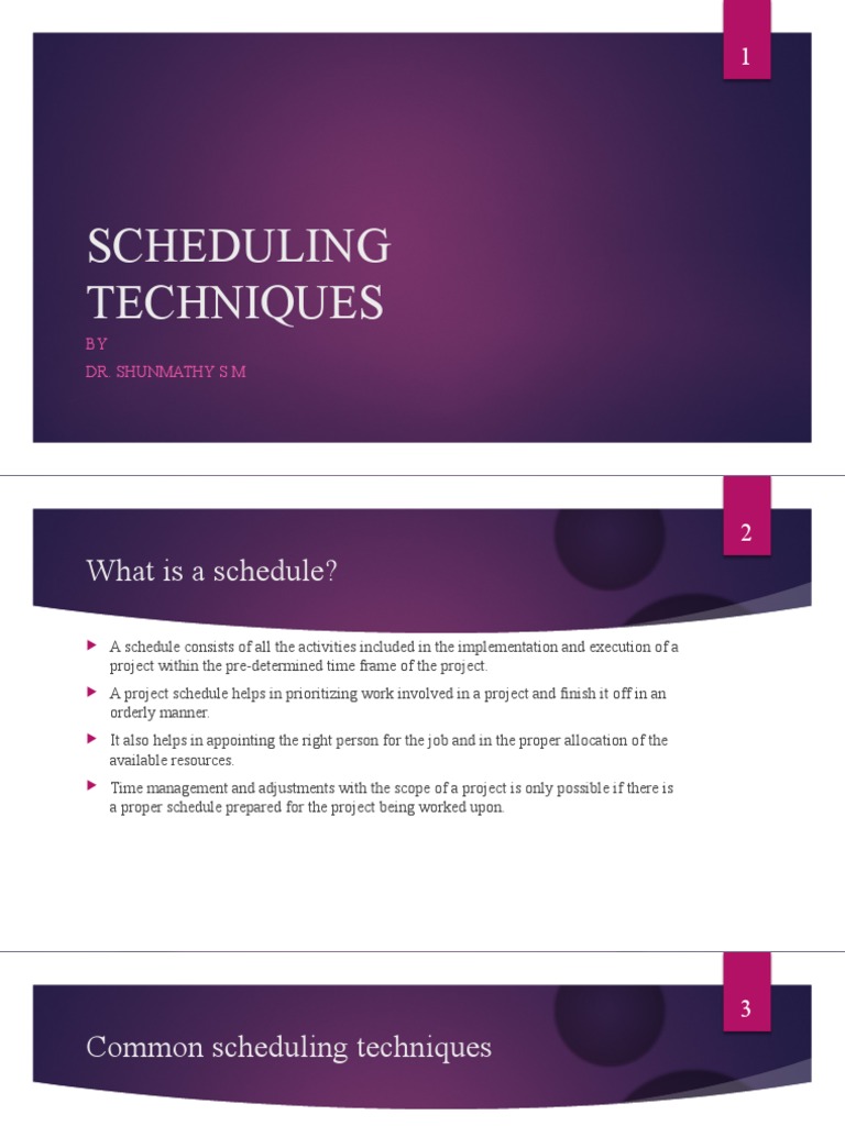 Scheduling Techniques | PDF