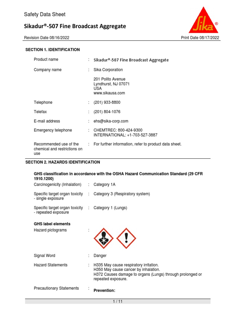 Sikadur 507 Fine Broadcast Aggregate | PDF