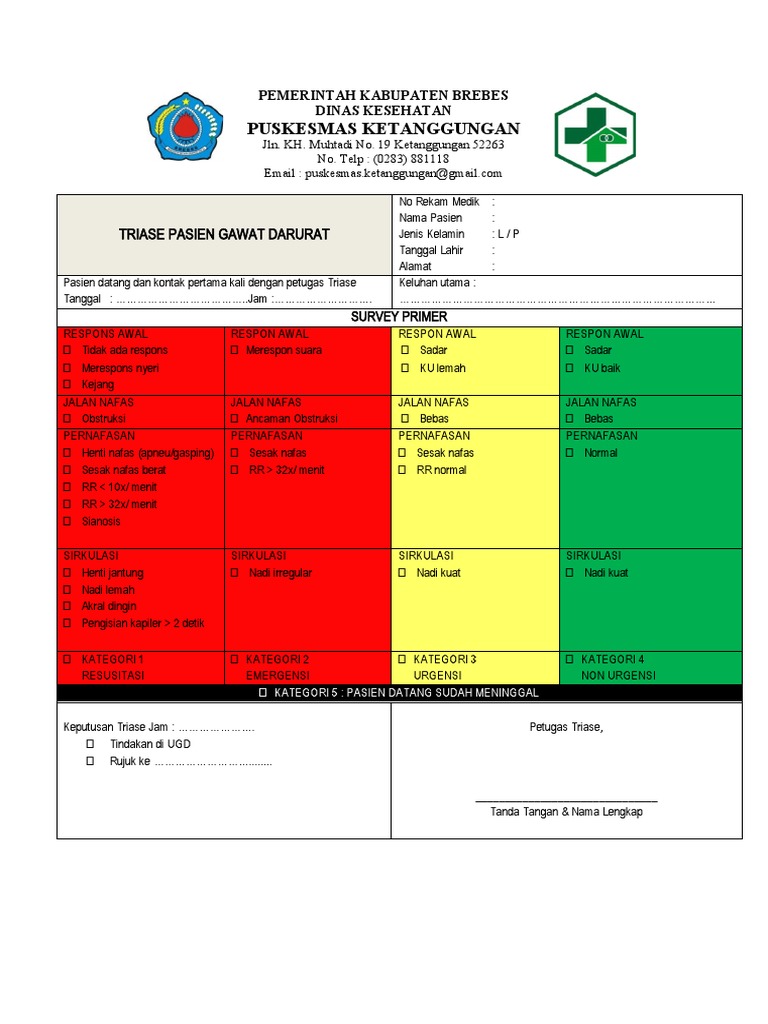 Form Triase IGD | PDF