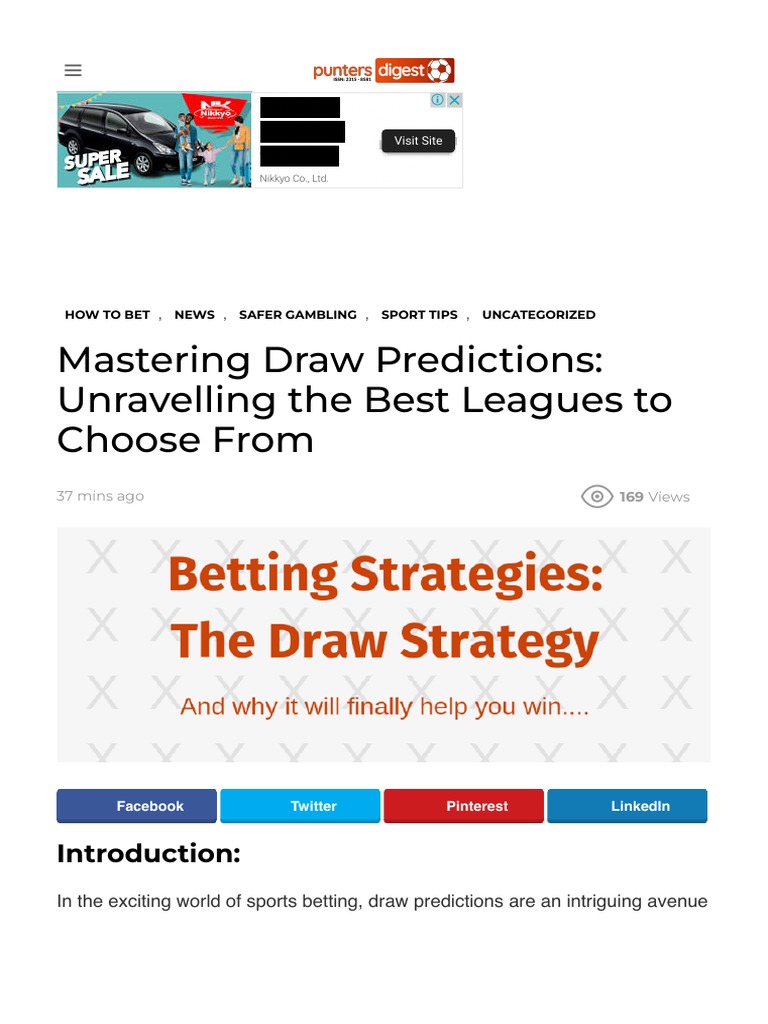 Mastering Draw Predictions - Unravelling The Best Leagues To Choose ...