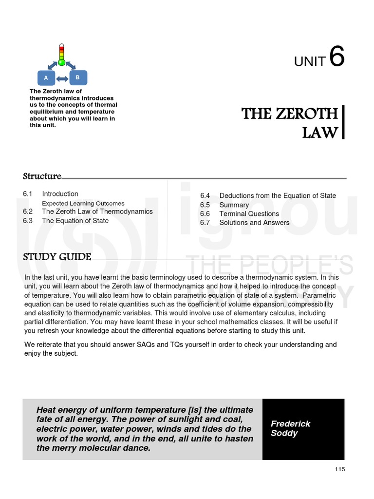 Zeroth Law of Thermodynamics | PDF | Science & Mathematics