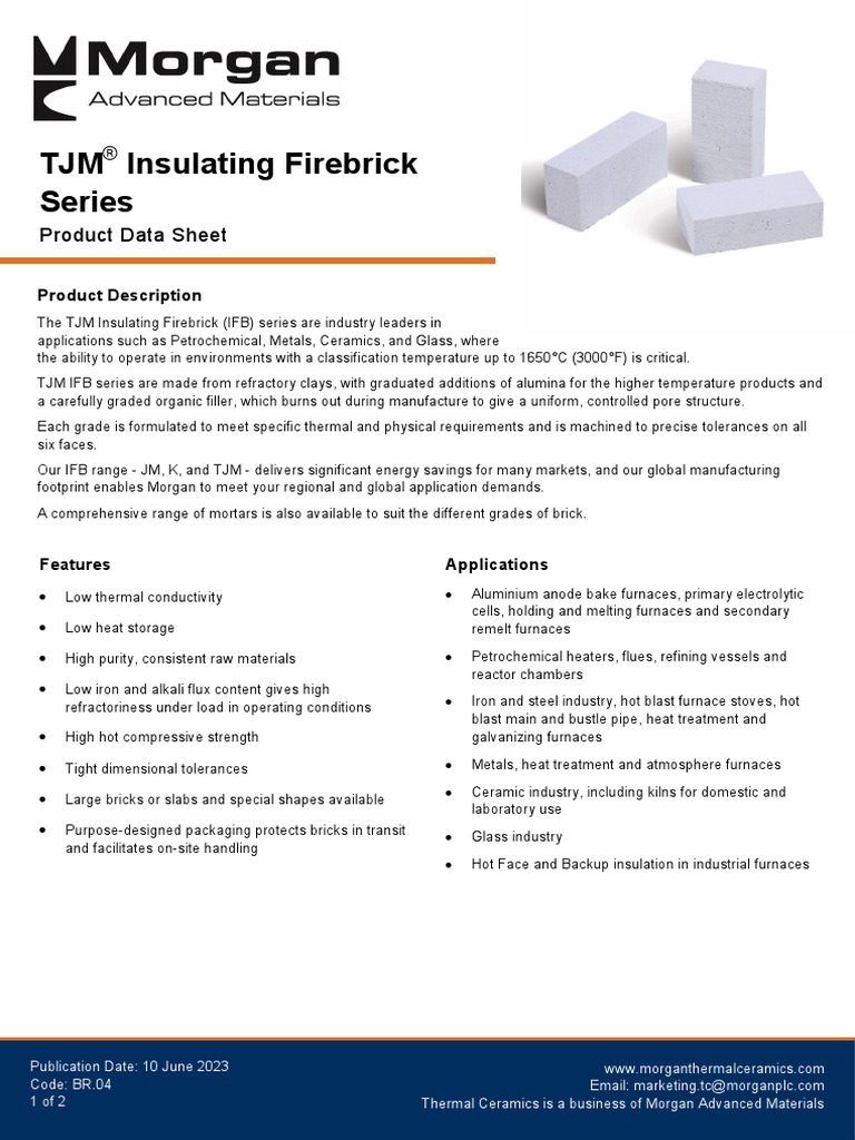 Tjm-Ifb-Series - Eng - Fire Insulation Brick | PDF | Technology ...