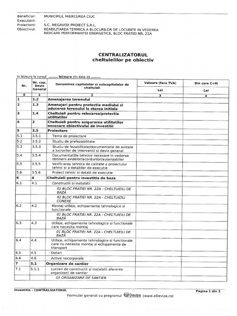 Lot 3 LISTE DE CANTITATI | PDF