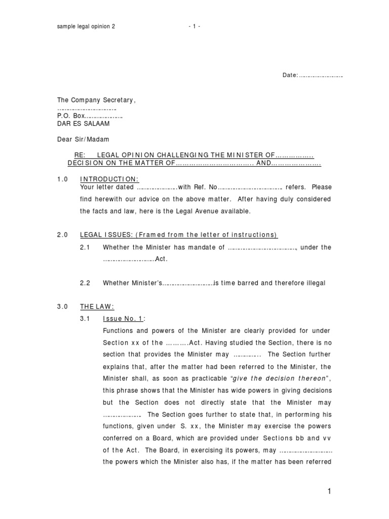 Sample Legal Opinion 2 | PDF