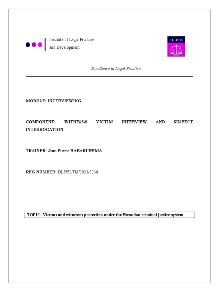 Witness and Victim Protection Under Rwandan Judicial System | PDF