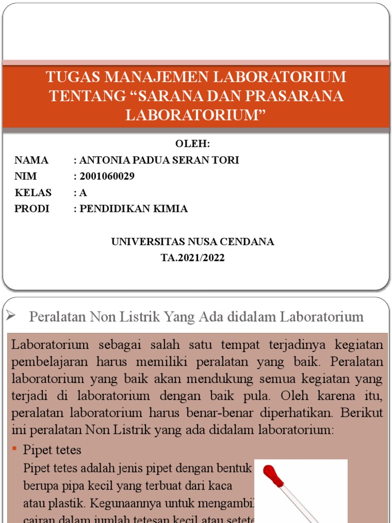 Antonia Padua Seran Tori - Tugas 5 Sarana Dan Prasarana Laboratorium ...