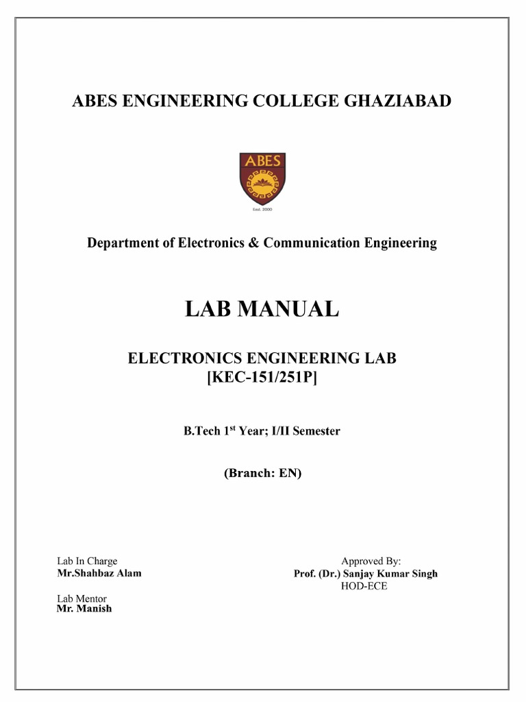 Electronics Lab Manual en | PDF