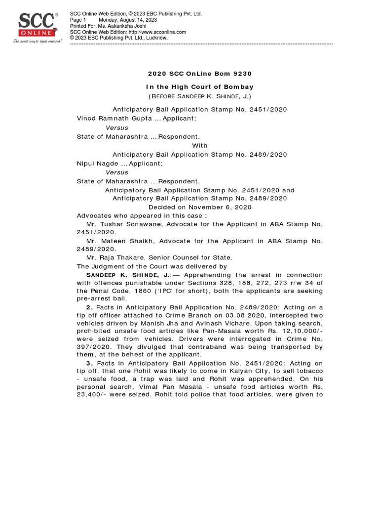 Judgements in Our Favour | PDF