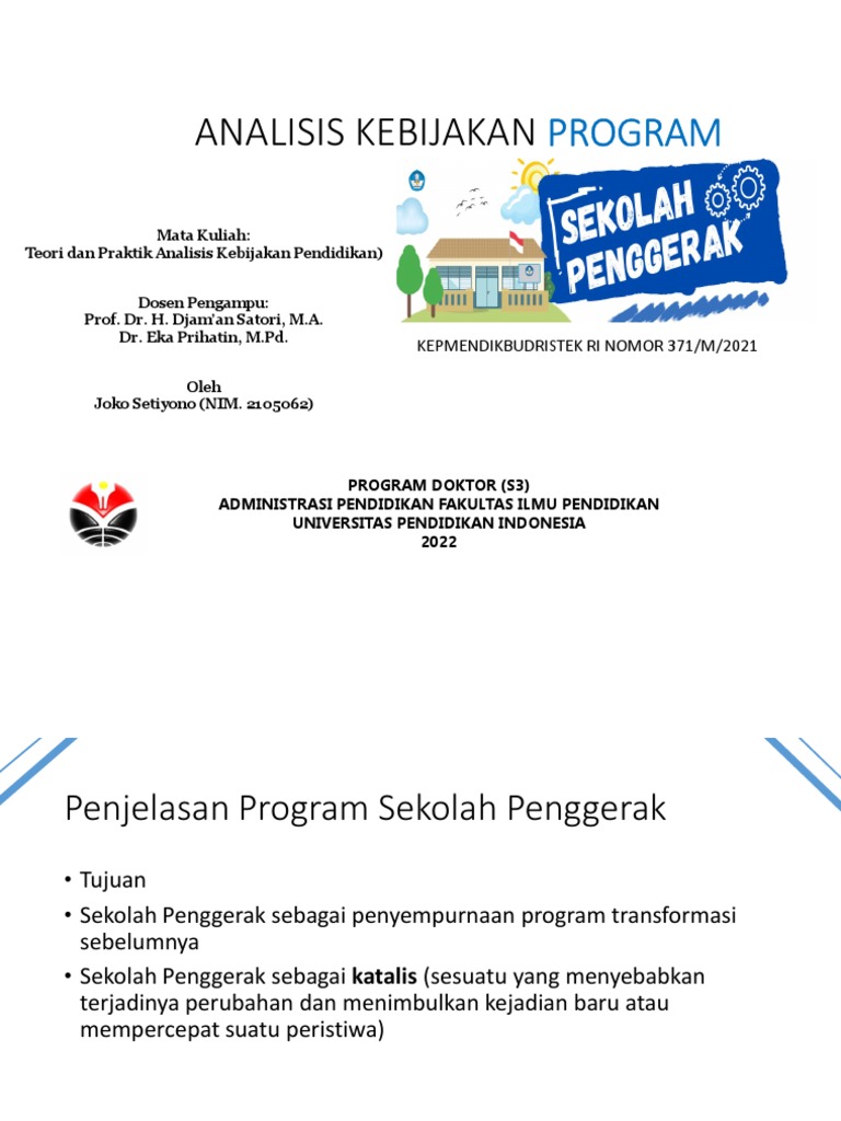 Analisis Program Sekolah Penggerak | PDF