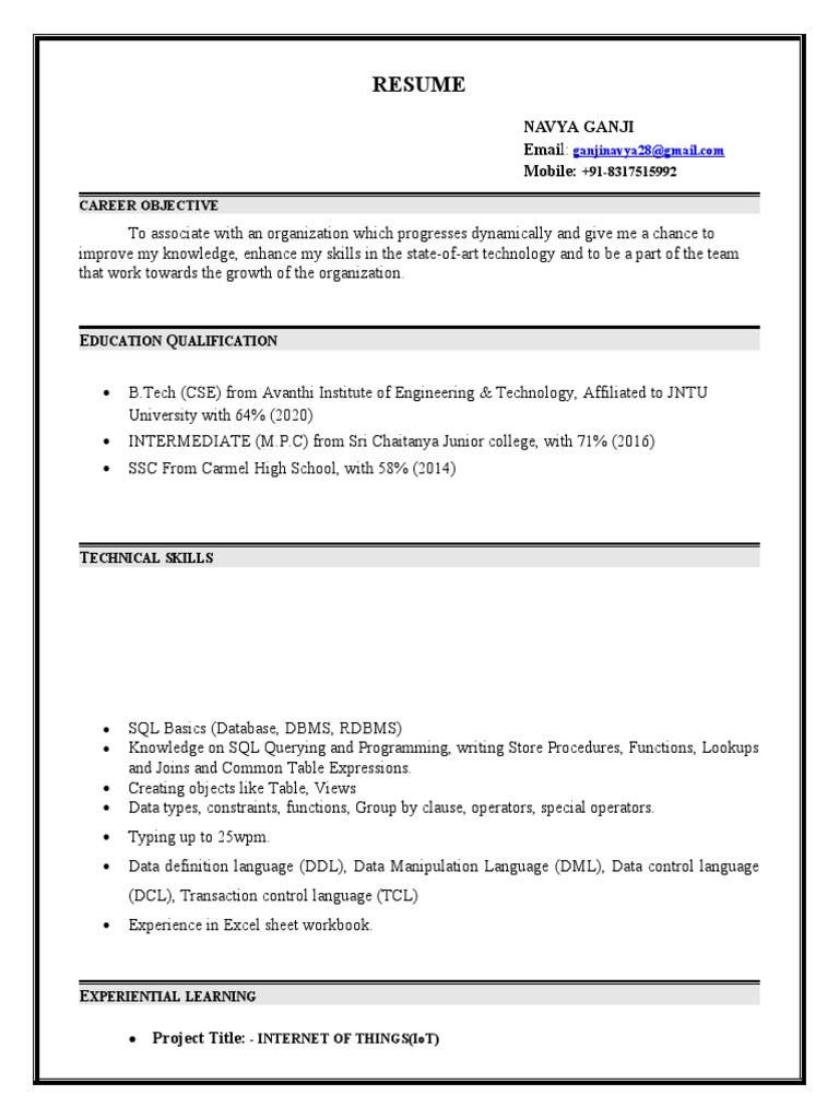 Navya-SQL Resume | PDF