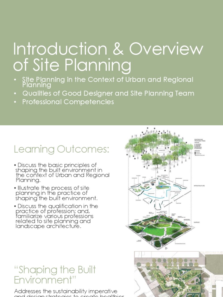 Introduction and Overview of Site Planning | PDF