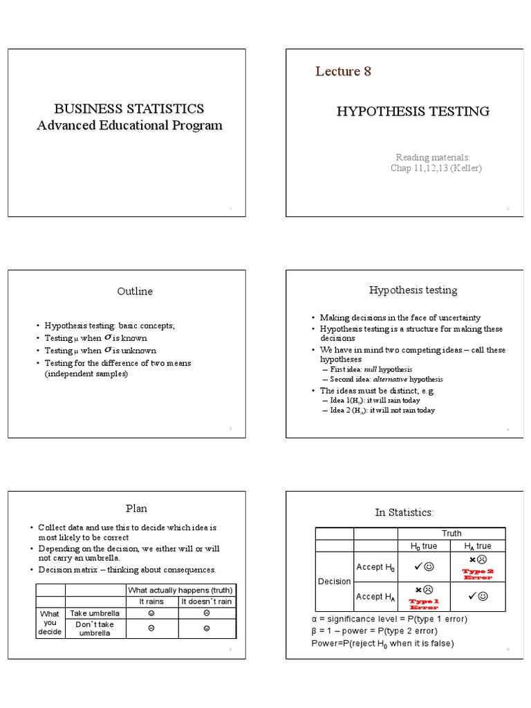 Lecture 7 Hypothesis Testing Pdf