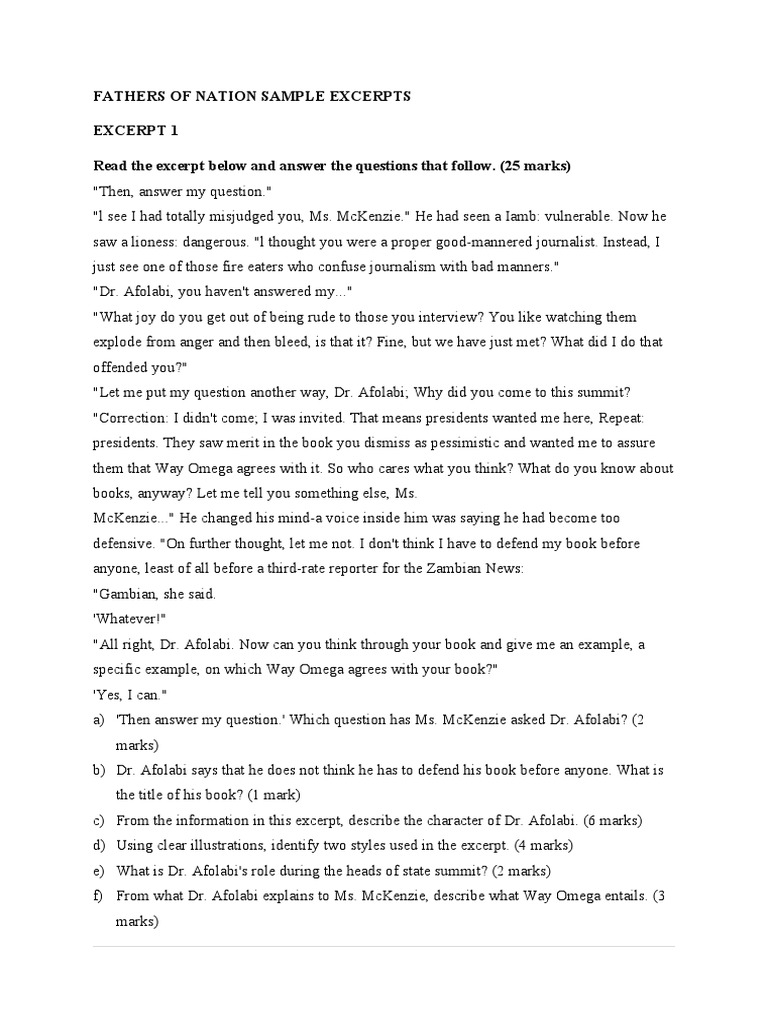 Fathers of Nations Excerpts | PDF