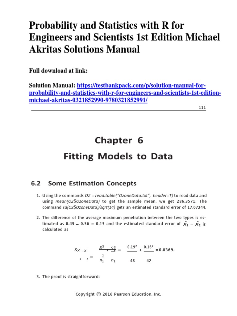 Probability and Statistics With R For Engineers and Scientists 1st ...