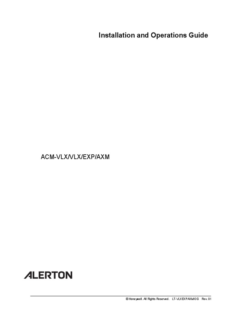ACM VLX VLX EXP AXM Installation & Operations Guide 1 | PDF