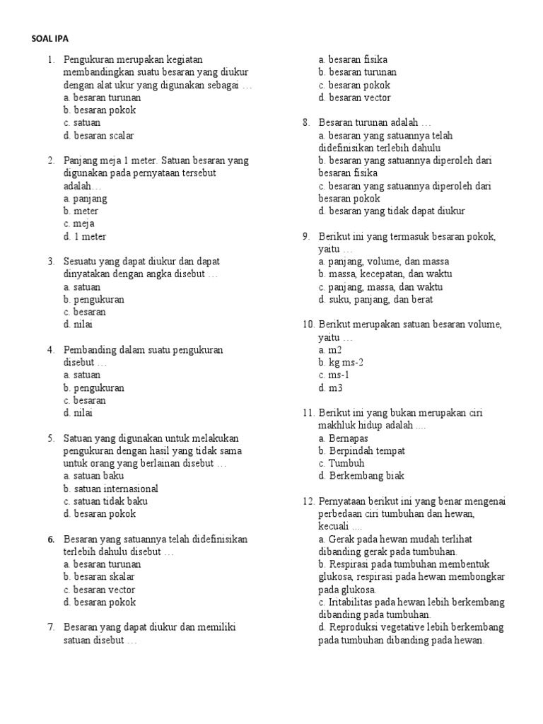 Soal Ipa - 111 | PDF | Griya & Taman | Kesehatan Holistik