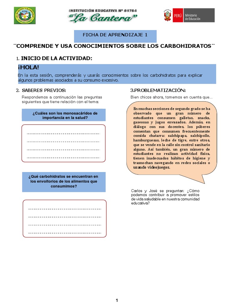 Ficha de Aprendizaje 1 - Cyt - 4° | PDF