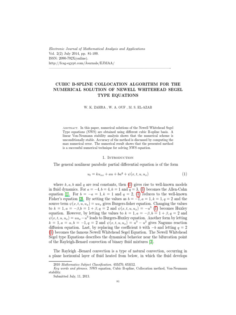 2014 Cubic - B - Spline - Collocation - Algorithm - For | PDF