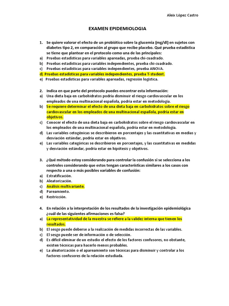Examen Final Epi | PDF | Ciencia y matemáticas