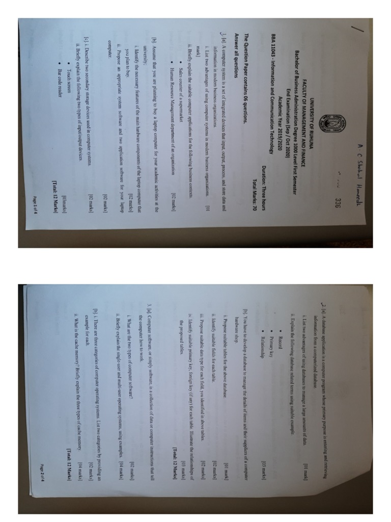 ICT Past Papers | PDF