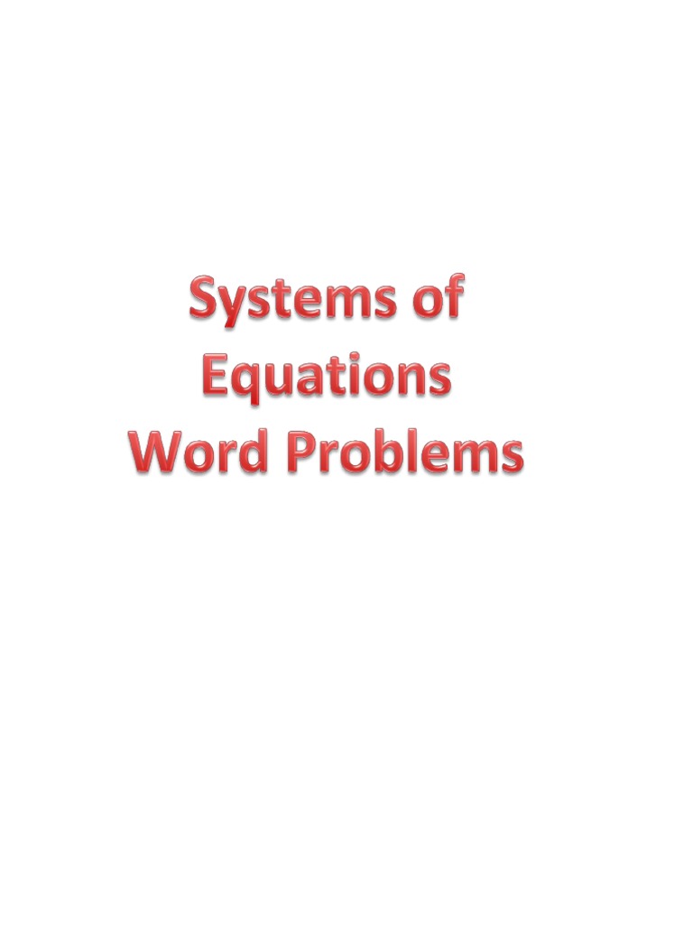 Solving Algebraic Word Problems | PDF