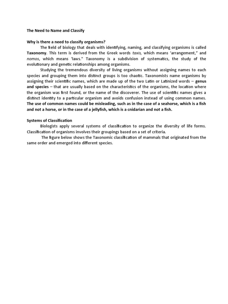 The Need To Name and Classify | PDF | Social Science | Philosophy