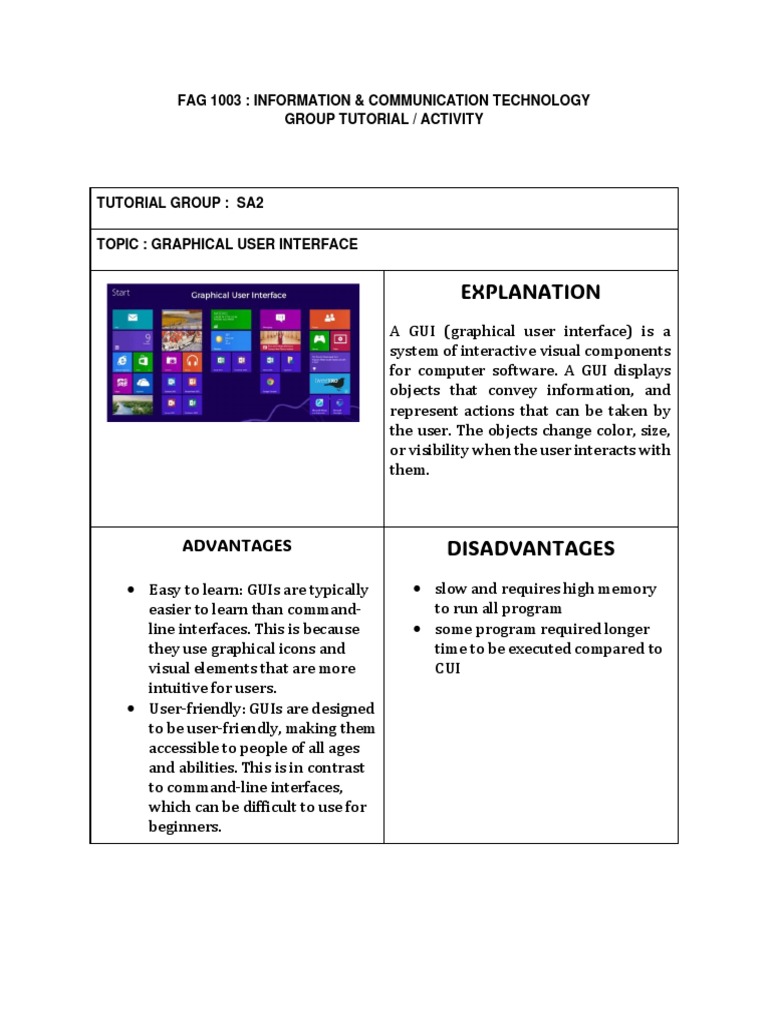 Sa2 Graphical User Interface | PDF
