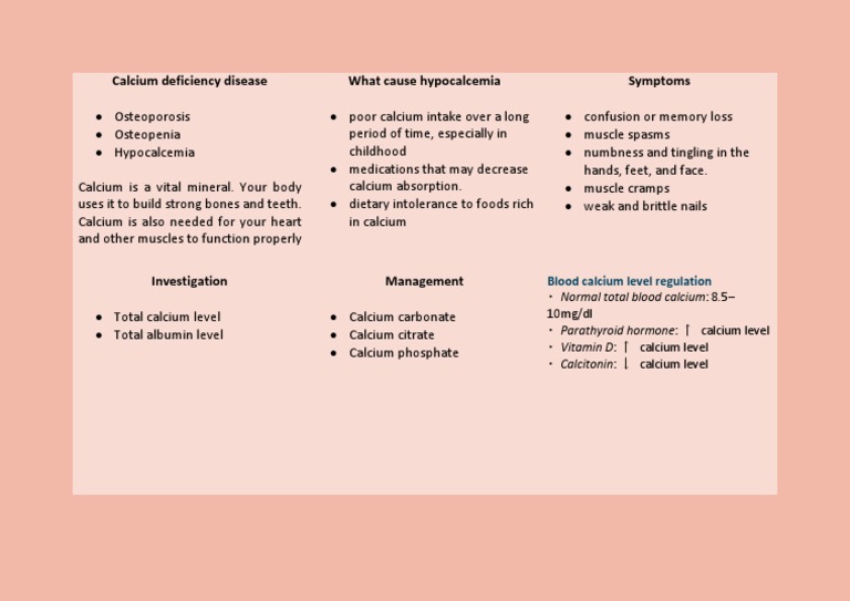 Calcium Deficiency Disease | PDF