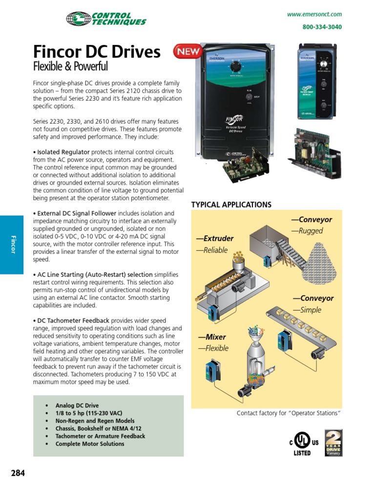 Fincor DC Drives: Features & Specs | PDF