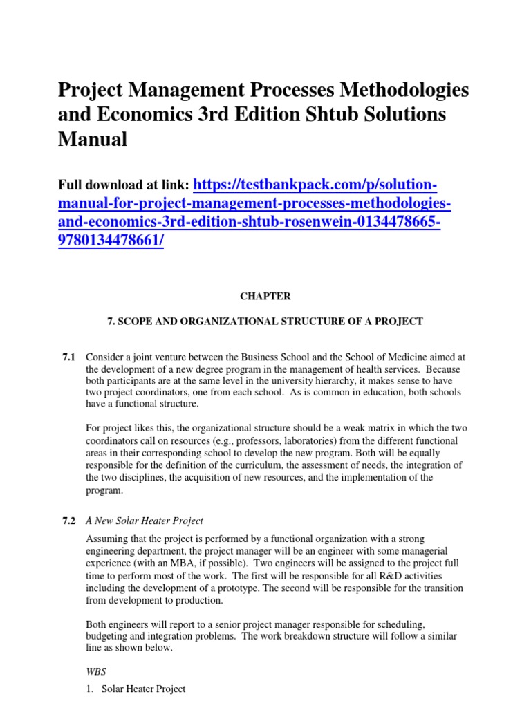 Project Management Processes Methodologies and Economics 3rd Edition ...