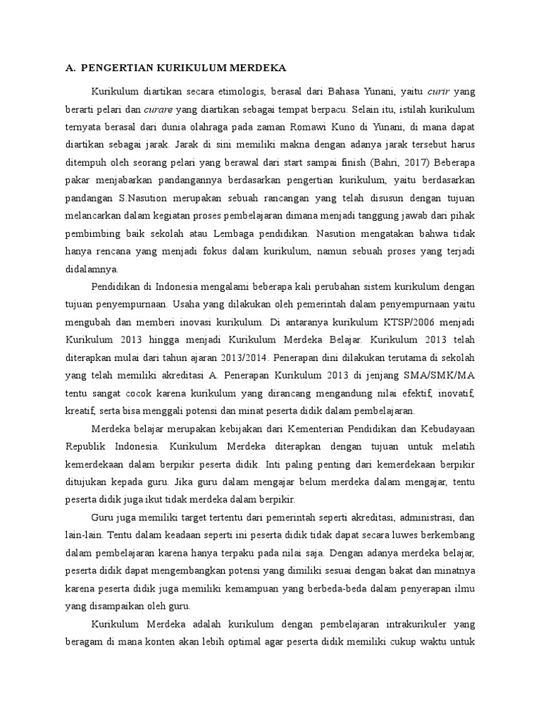Pengertian&tujuan Kurikulum Merdeka | PDF