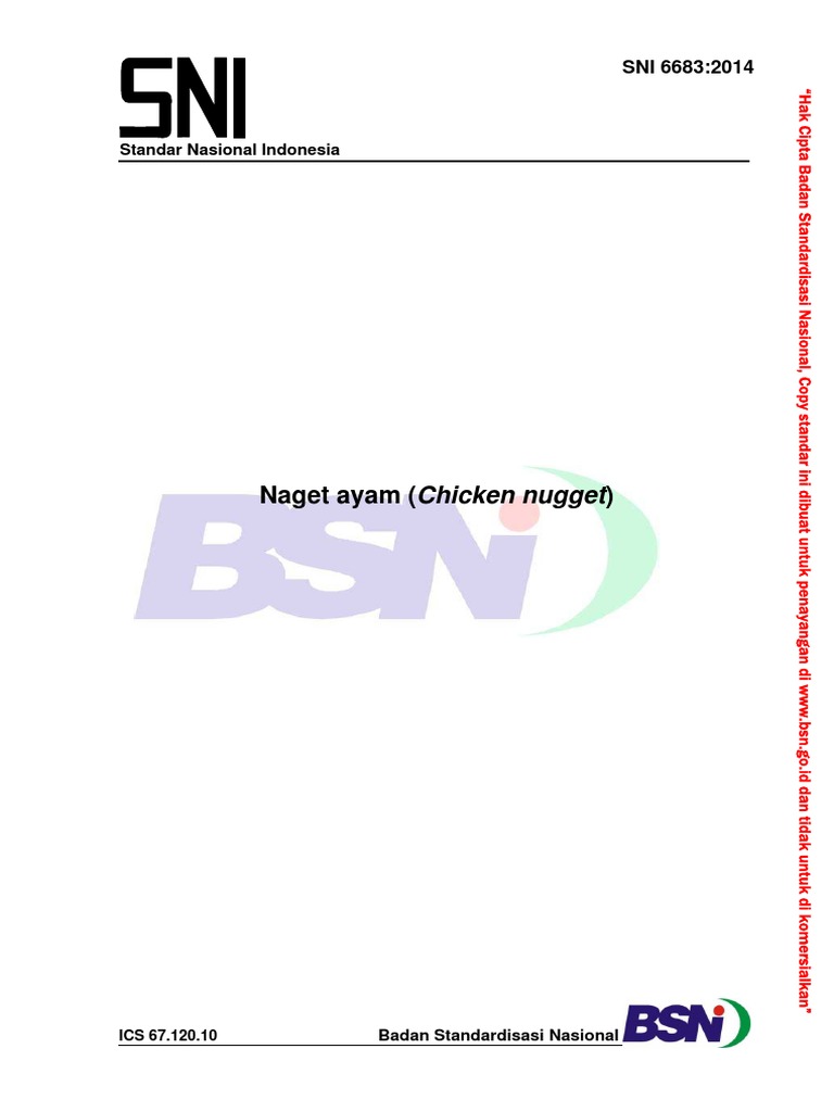 Sni 6683 2014 Nugget Ayam | PDF
