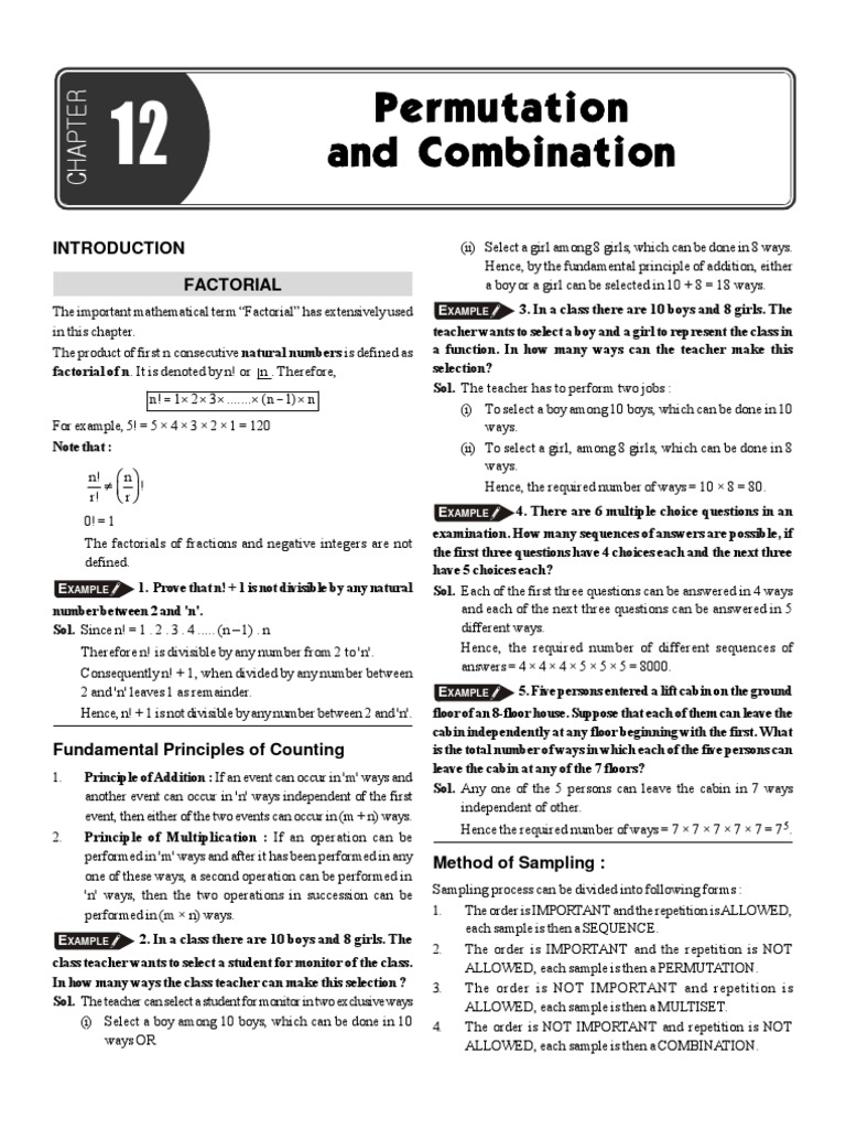 Permutations and Combinations Explained | PDF