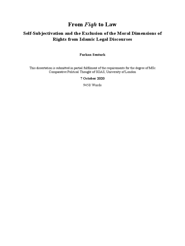 Exclusion of Moral Dimensions in Islamic Law | PDF