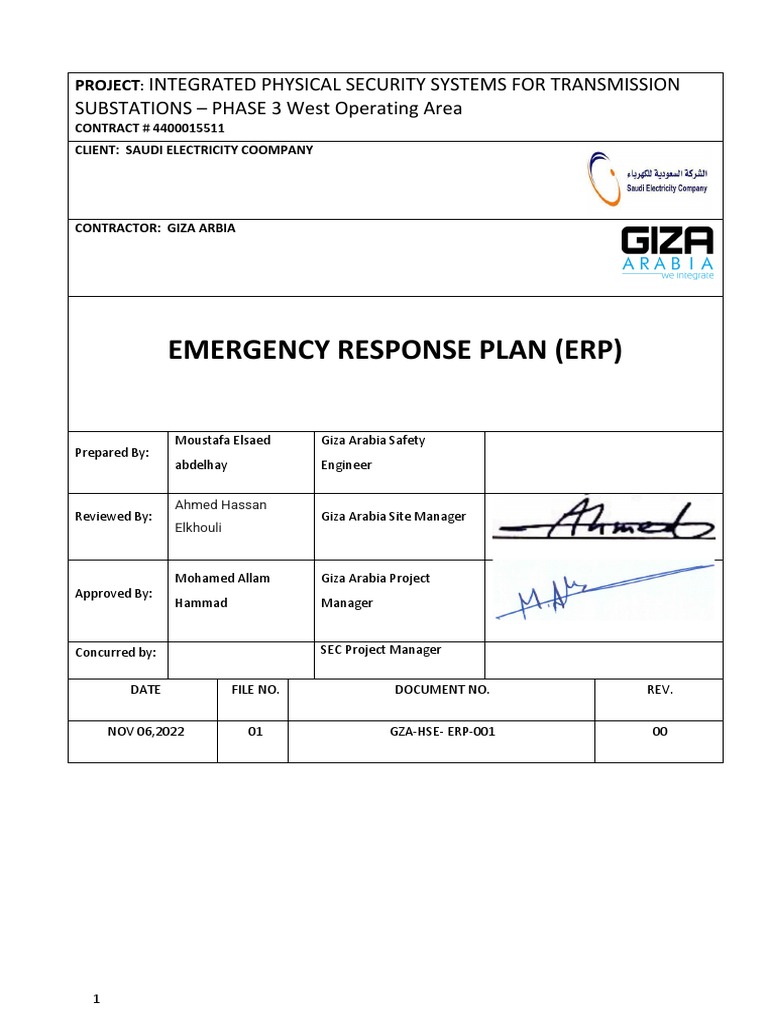 9 - Emergency Reponse Plan Phase 3 WOA Project | PDF