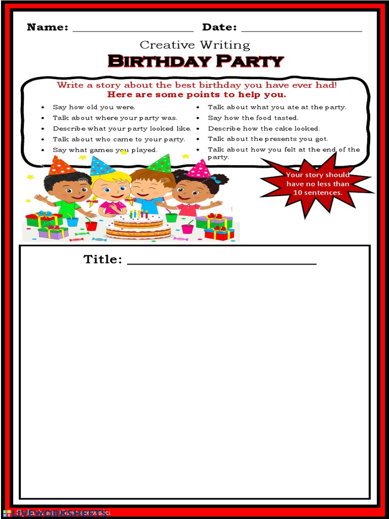 Creative Writing: Name: - Date | PDF