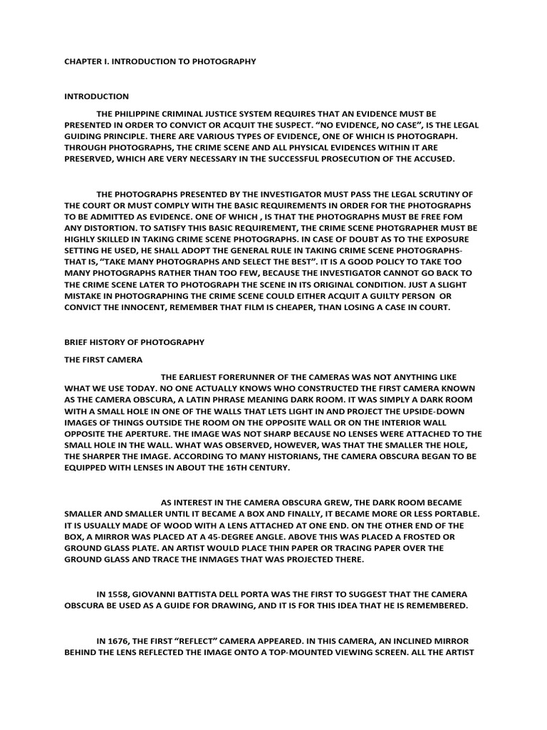 Forensic Photography Notes | PDF