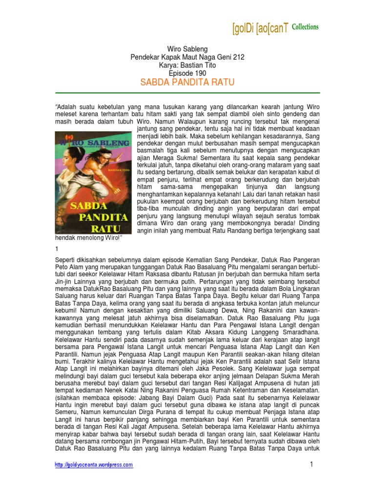 WS.190 Sabda Pandita Ratu | PDF