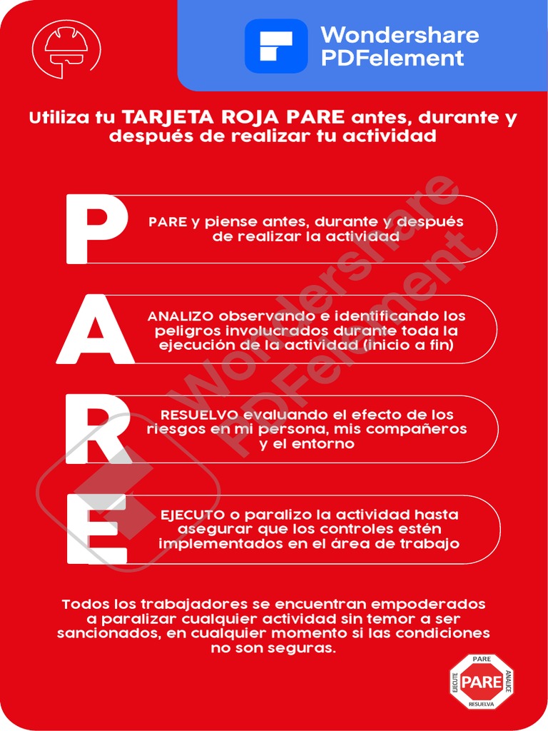Uso y Objetivo de la Tarjeta PARE | PDF