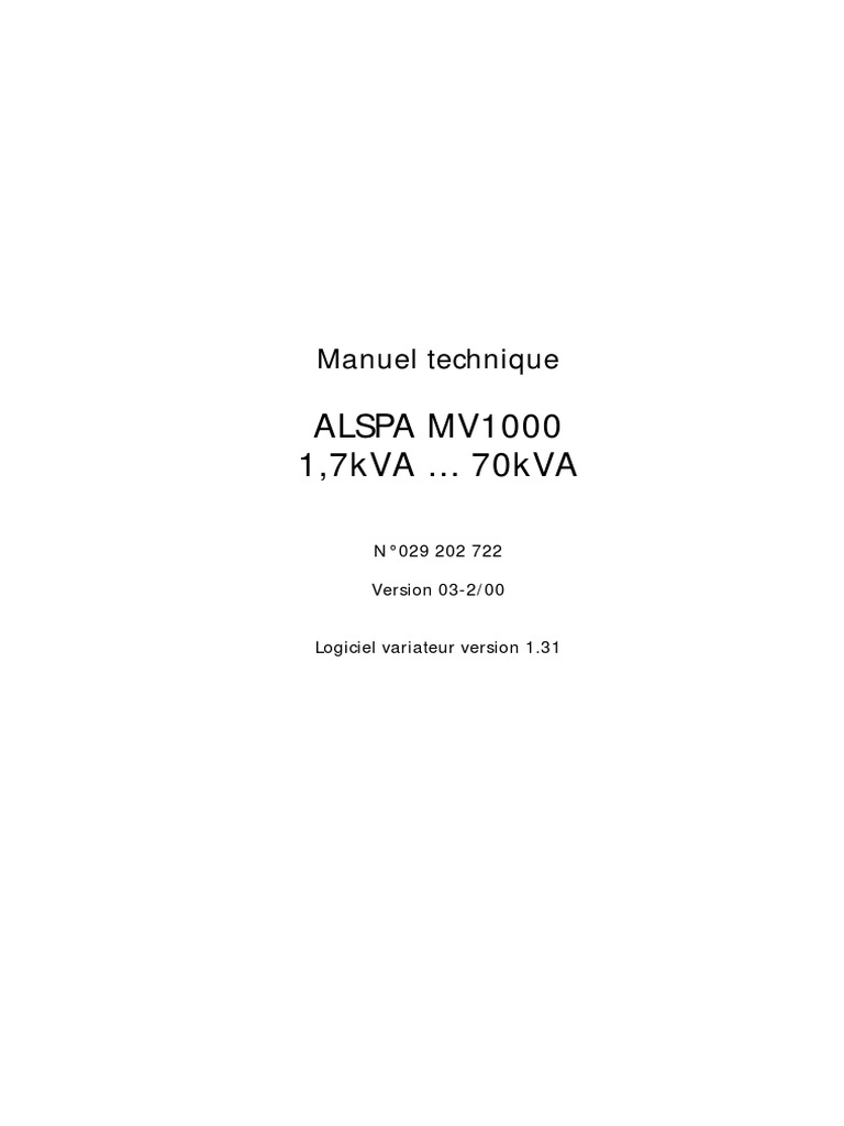 Alspa mv1000 FR v1 31 | PDF