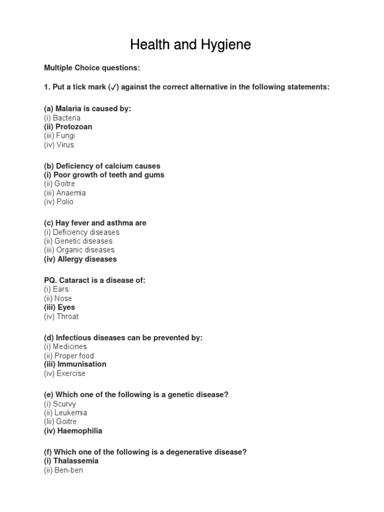 Selina Concise Biology Solutions Class 6 Chapter 7 Health and Hygiene ...
