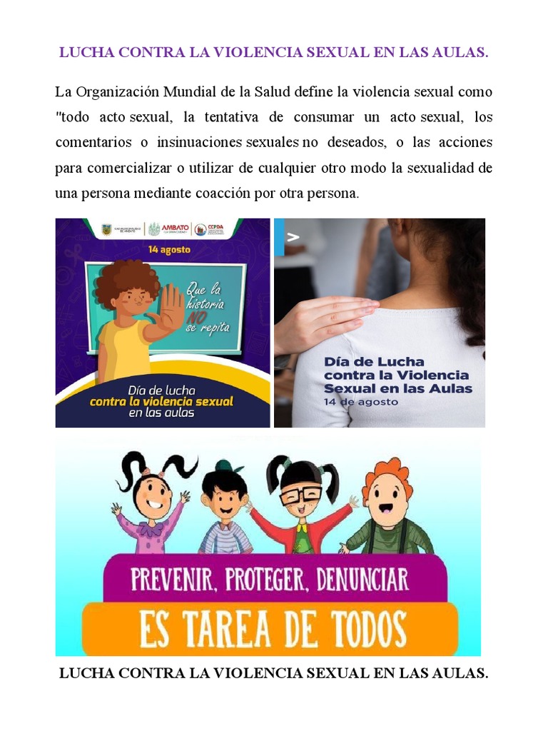 Lucha Contra La Violencia Sexual en Las Aulas | PDF