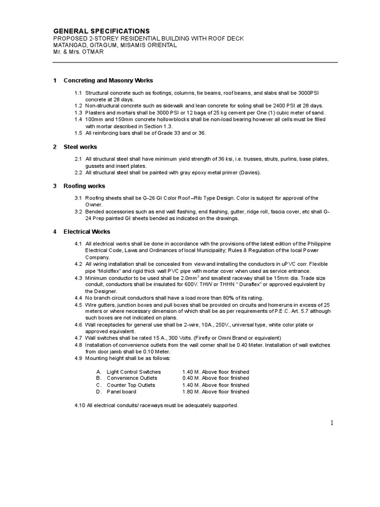 Material General Specifications For Obo Compress PDF | PDF