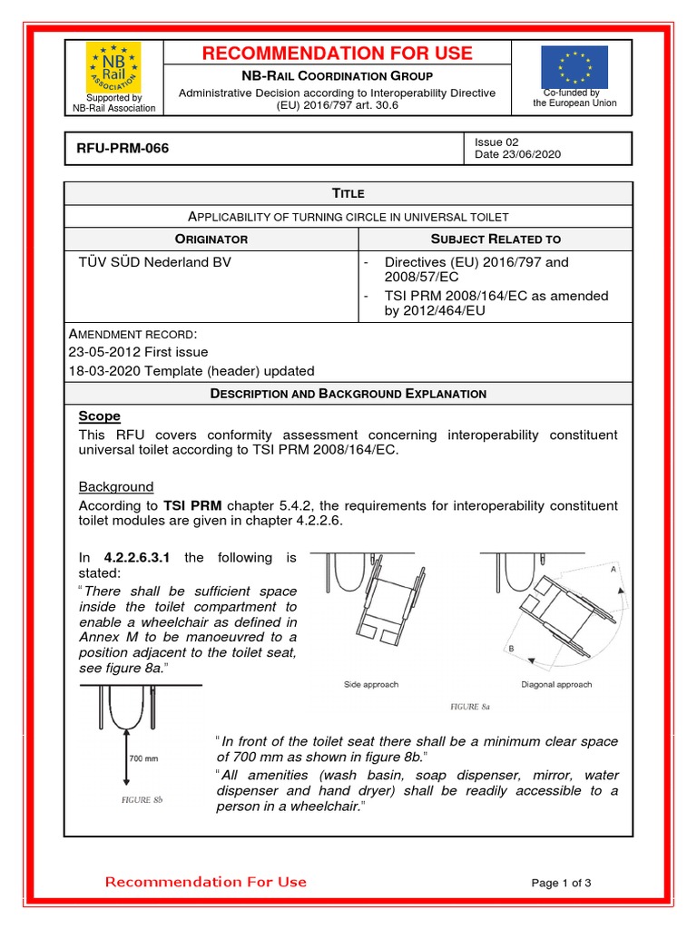 RFU-PRM-066 Applicability of turning circle in universal toilet | PDF