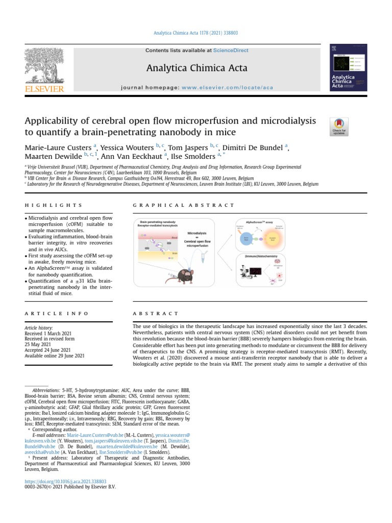 Applicability of Cerebral Open Flow Microperfusion and Microdialysis to ...
