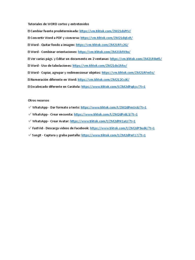 Tutoriales WORD 2023 Interesantes | PDF