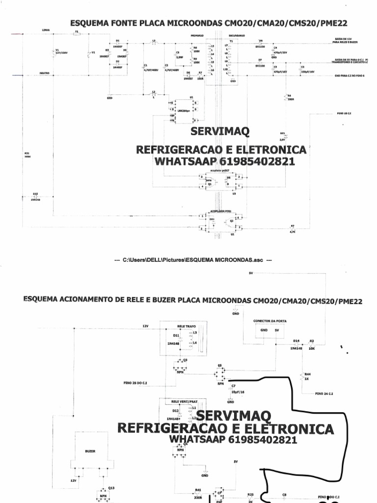 Esquema Microondas Como,Cma,Cms20-Pme22 | PDF