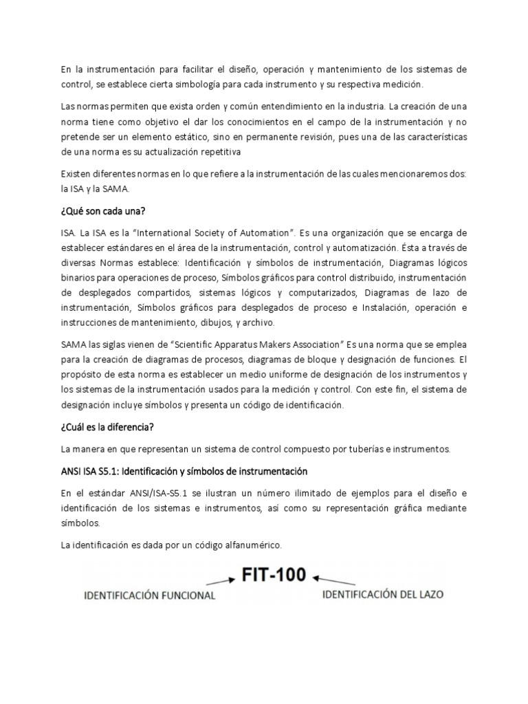Normas ISA y SAMA en Instrumentación | PDF | Informática